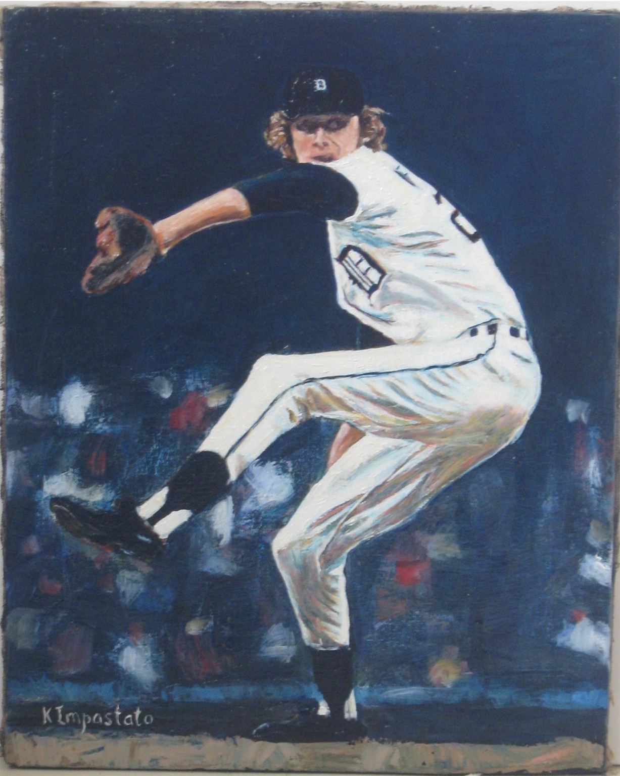 Original Oil Paintings: Mark "The Bird" Fidrych , 16 x 20, oil on canvas