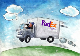 randy's art and komiks illustrations: FEDEX DELIVERY VAN