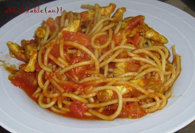 a(u) table(au)!: Pour finir les restes... des spaghetti au poulet au curry