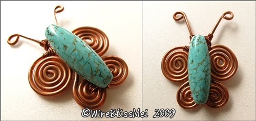 WireBliss's Wire Jewelry: Wire Wrapped Copper Butterfly