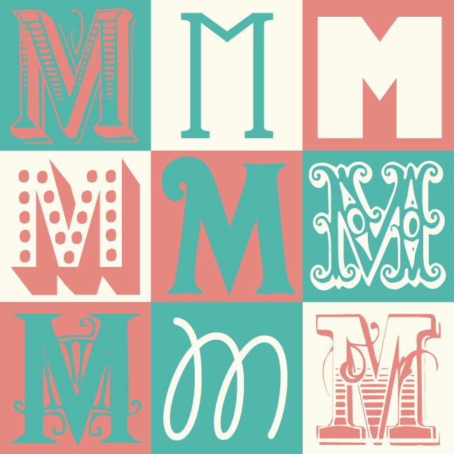Inkblot Paper Designs: The Letter M
