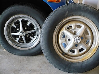 Mike's 76 MGB: Rostyle Wheel Re-Finish