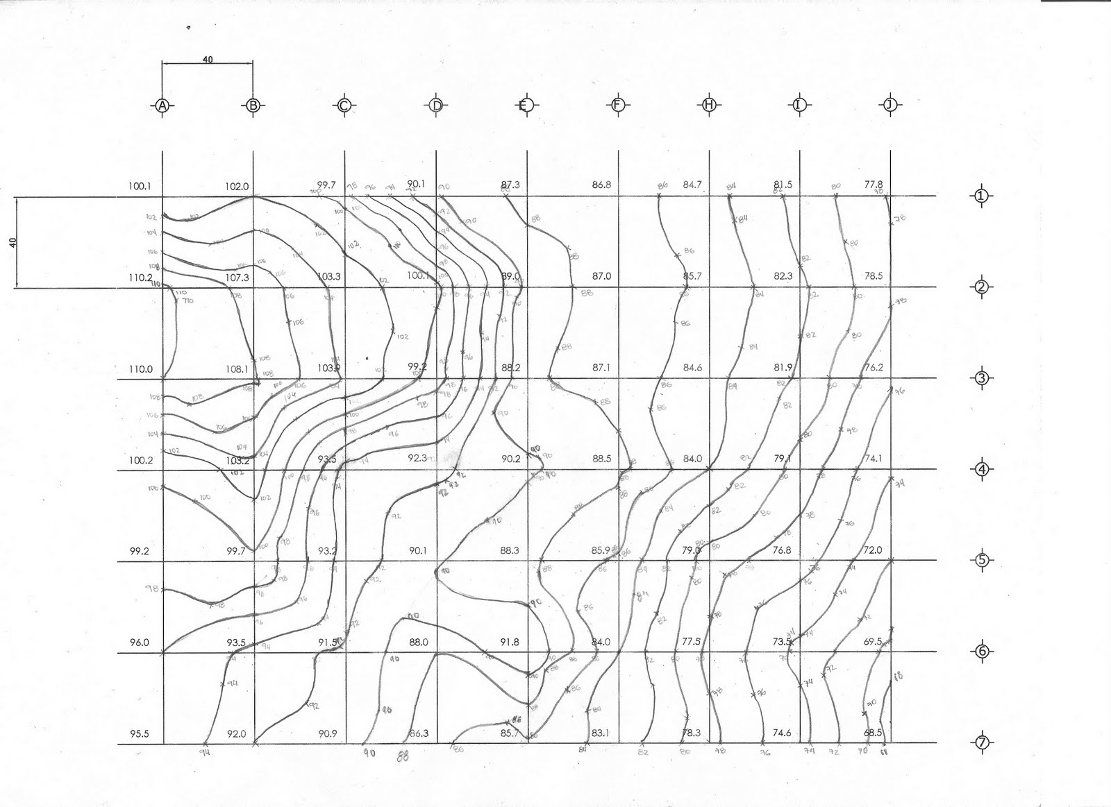INGRAPHIC: resolucion de curvas de nivel en base a la cuadrilla
