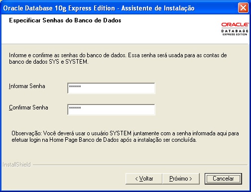 SQL4ALL: Instalação do Oracle XE no Windows