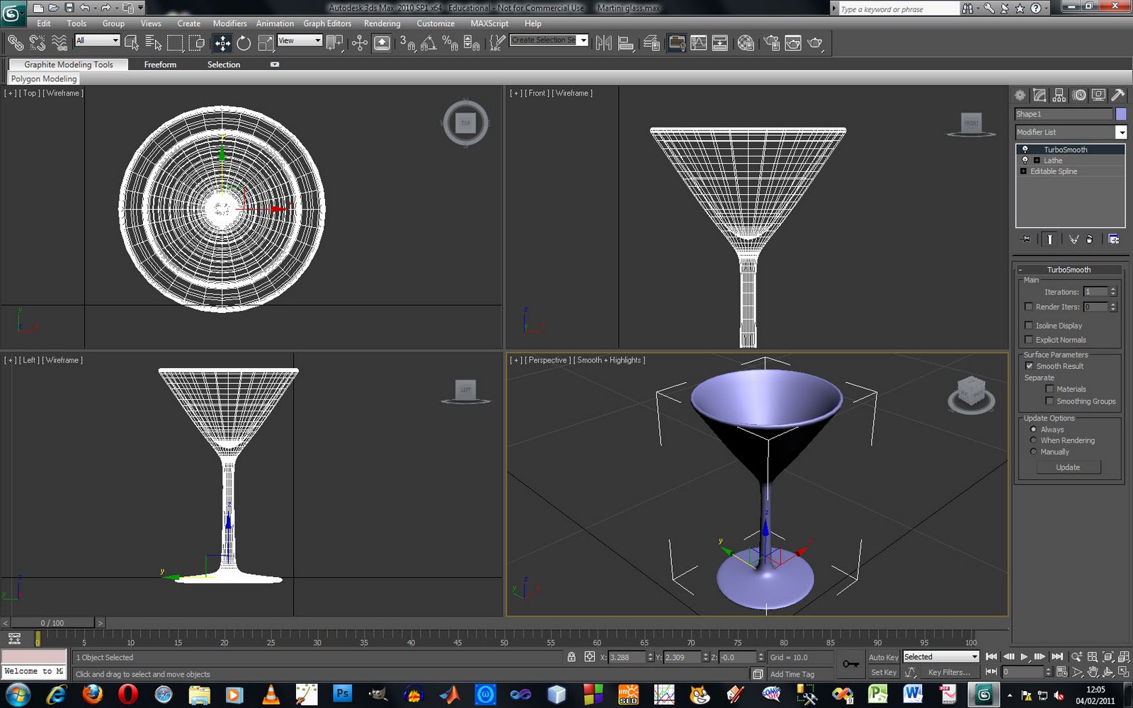 3D Modelling and animation: Modelling a glass