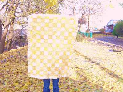 The Kitchen Door: Yellow Patchwork Quilt