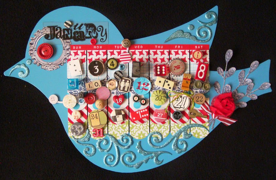 Curly Q Mosaics: Blue Bird Hybrid Calendar