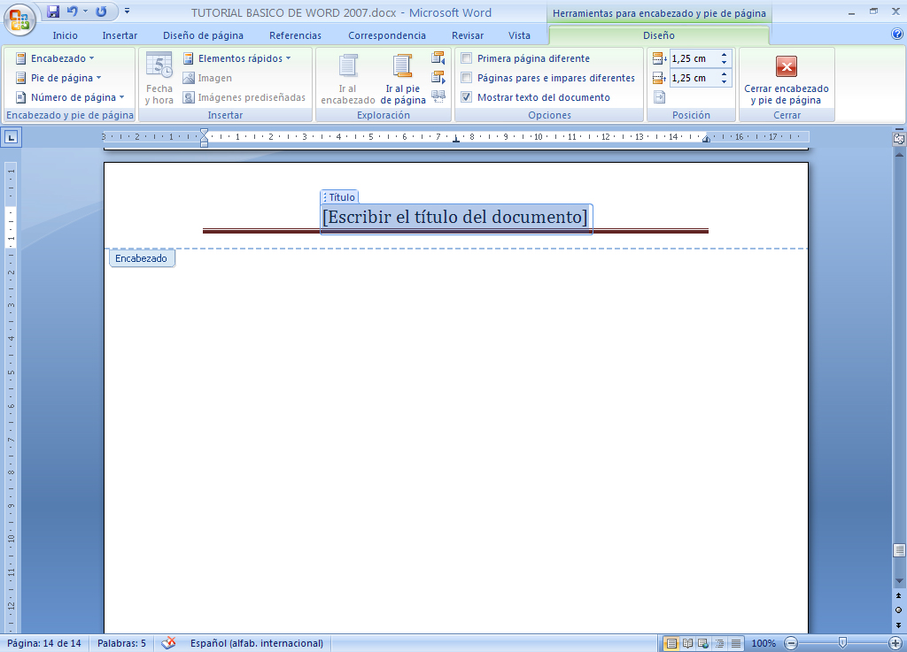 Tutorial de Word : Insertar elementos
