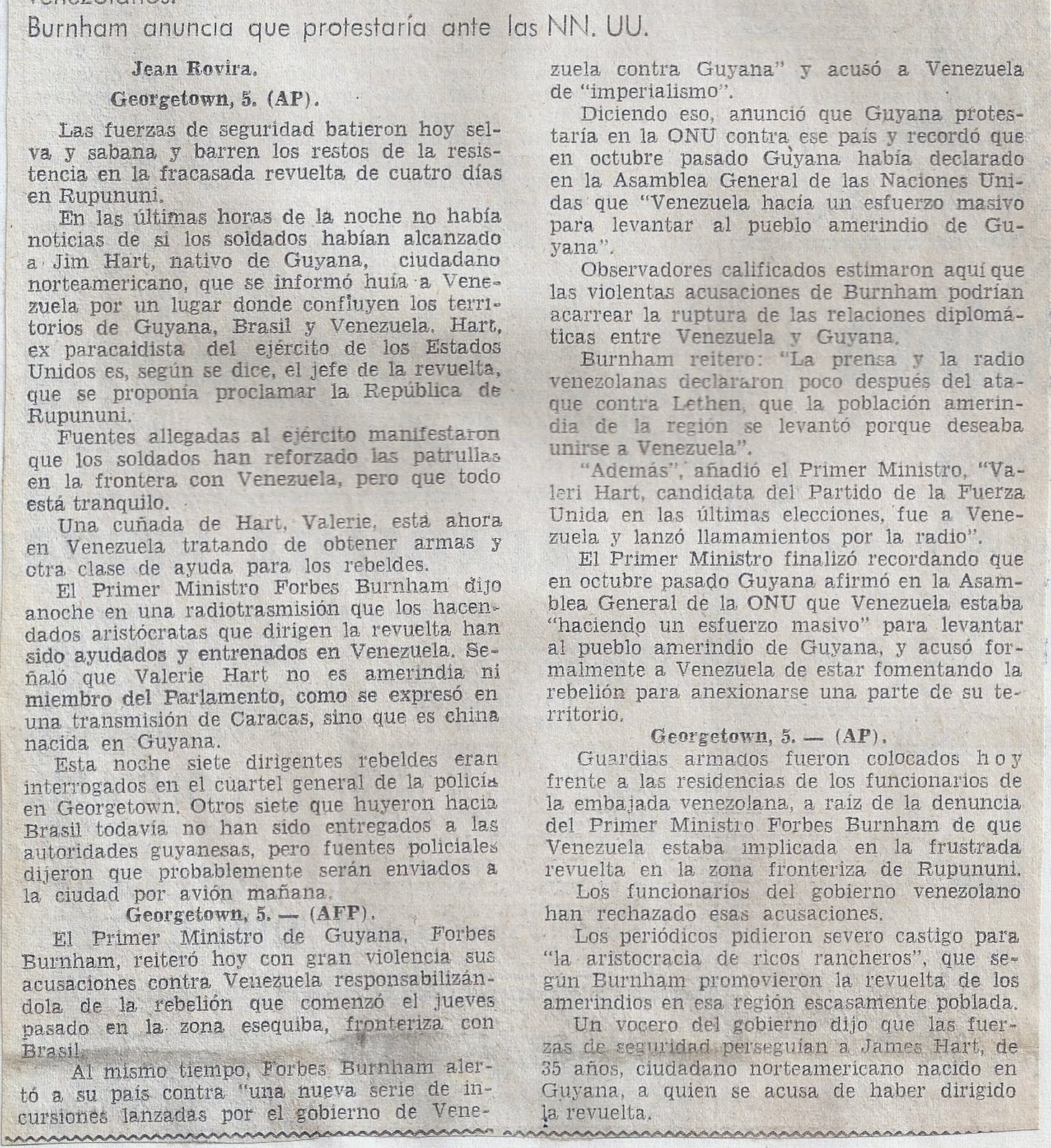 La Guayana Esequiba: La Rebelión del Rupununi: Represión en Guayana ...