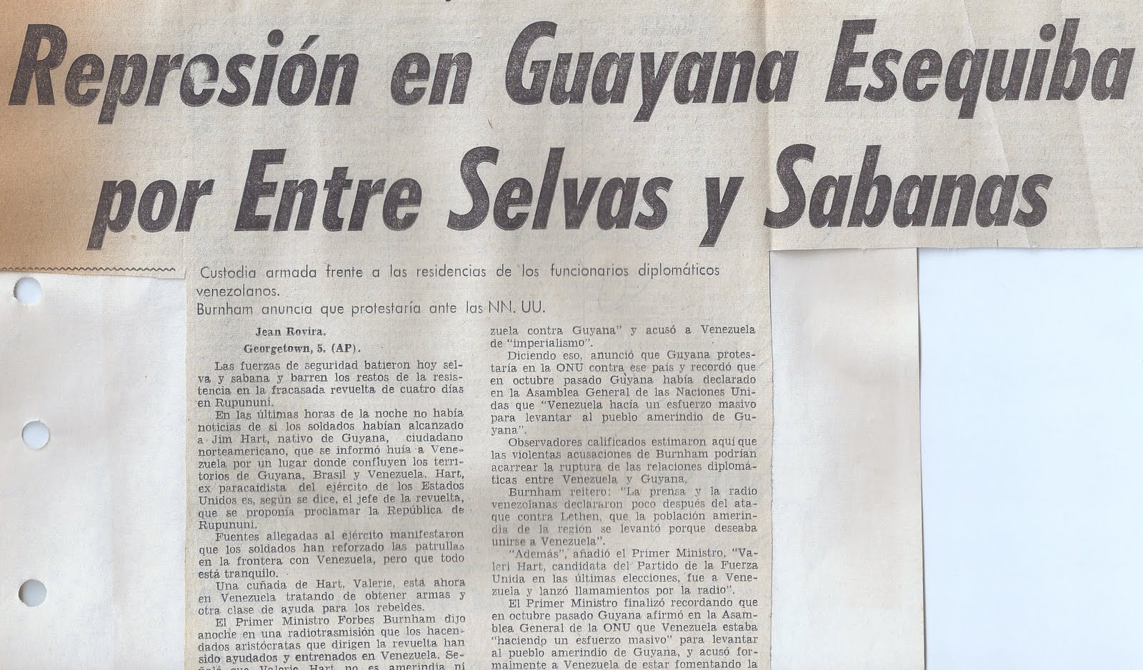 La Guayana Esequiba: La Rebelión del Rupununi: Represión en Guayana ...