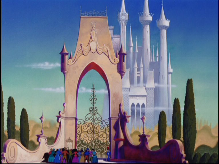 The royal castle exterior scenery, still from Cinderella | Animation ...