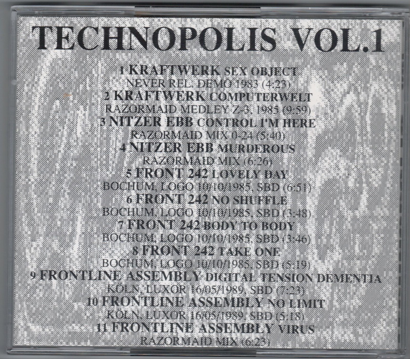 Front 242 Collector: Bootleg of the Week: Technopolis Volume 1