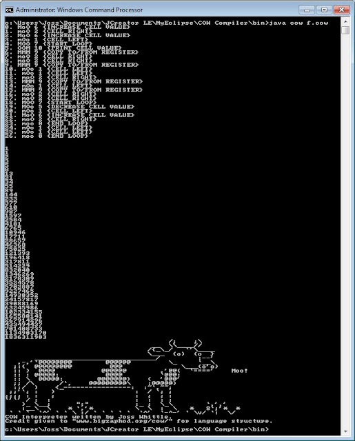 The Portfolio of Joss Whittle: Programming: COW Interpreter - A java ...