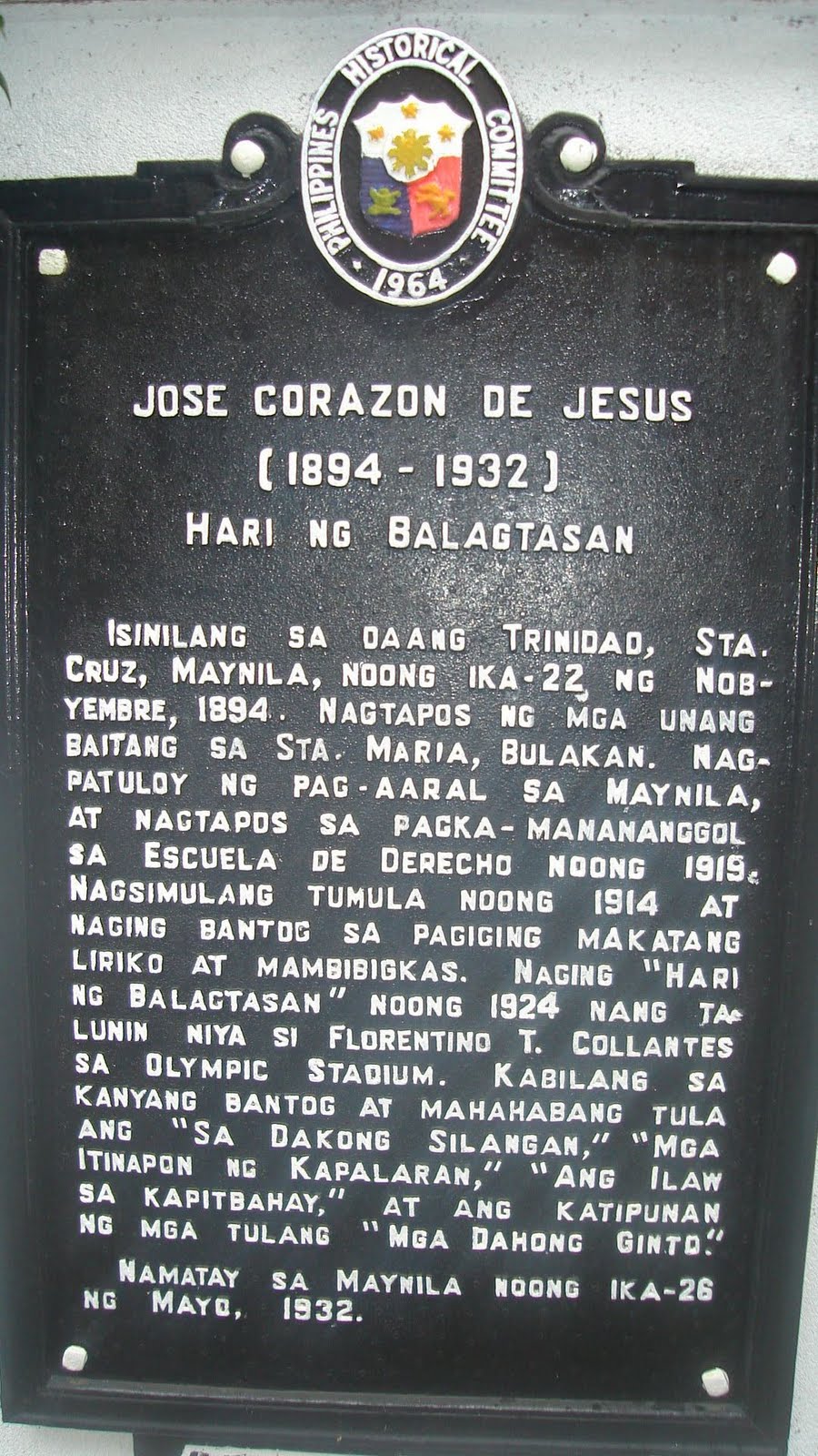 Mga Tula ni Huseng Batute: Manggagawa - ni Jose Corazon de Jesus