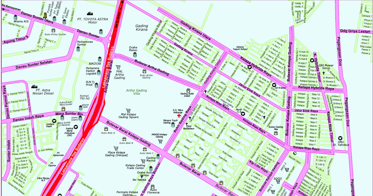 Jakarta Travel Guide: Kelapa Gading Map