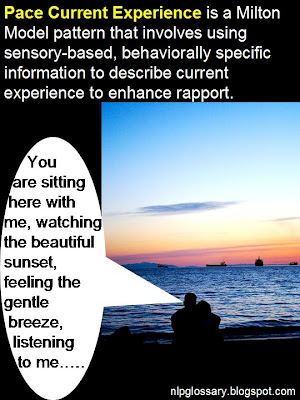 NLP GLOSSARY: Pace Current Experience Milton Model