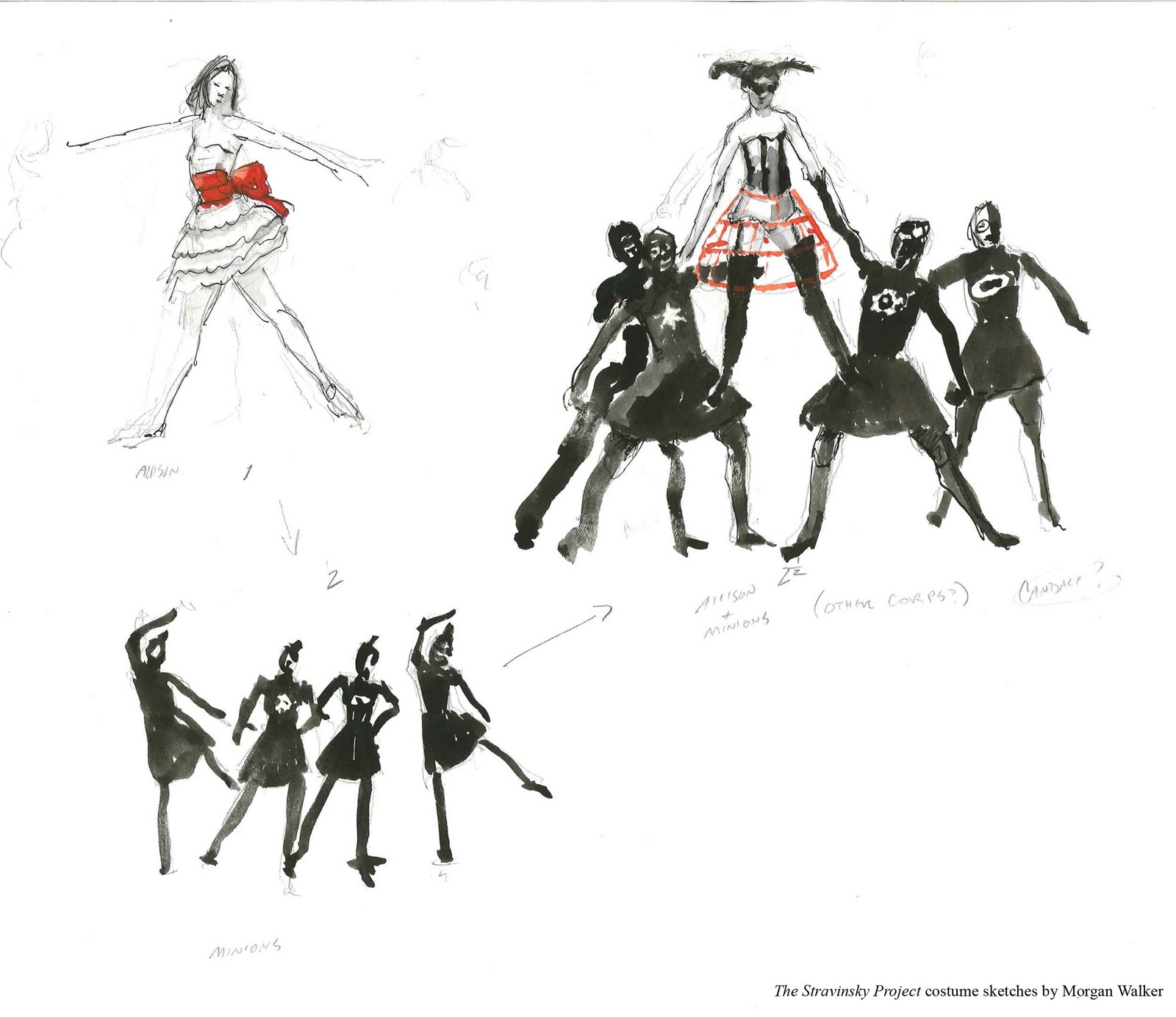 Oregon Ballet Theatre: Stravinsky Costume Renderings