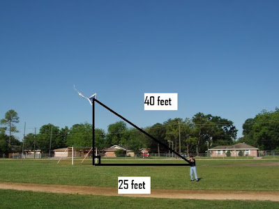 Cruz Math Stuff: Use Pythagorean Theorem to figure out how high the ...