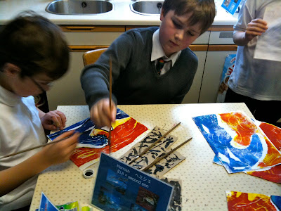 Godzilla's Den: Hokusai Woodblock Prints (made from polystyrene!)