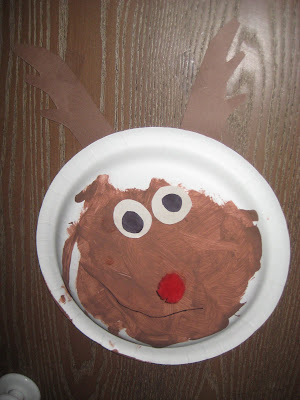 The Cozy Red Cottage: Paper plate Rudolph