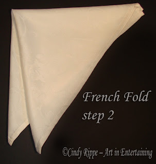 Art in Entertaining by Cindy Rippe: Autumn Rose and French Fold Napkins
