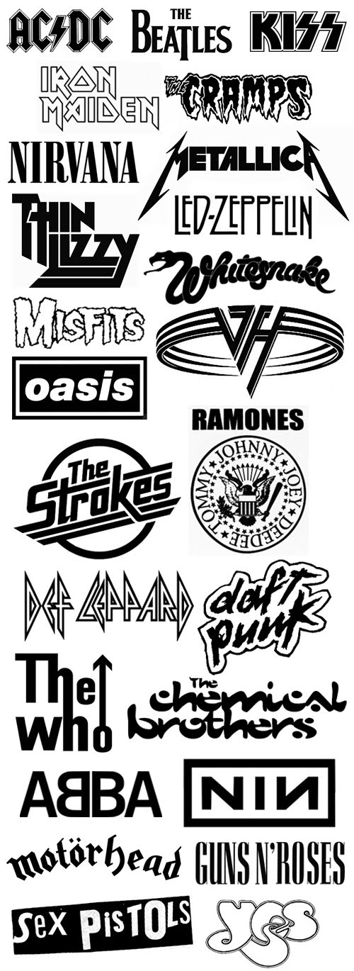 Se vira!: Logotipos de bandas de rock