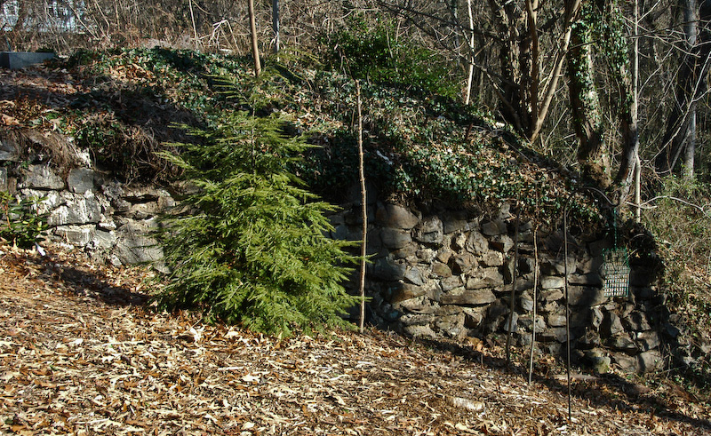 An old stone retaining wall