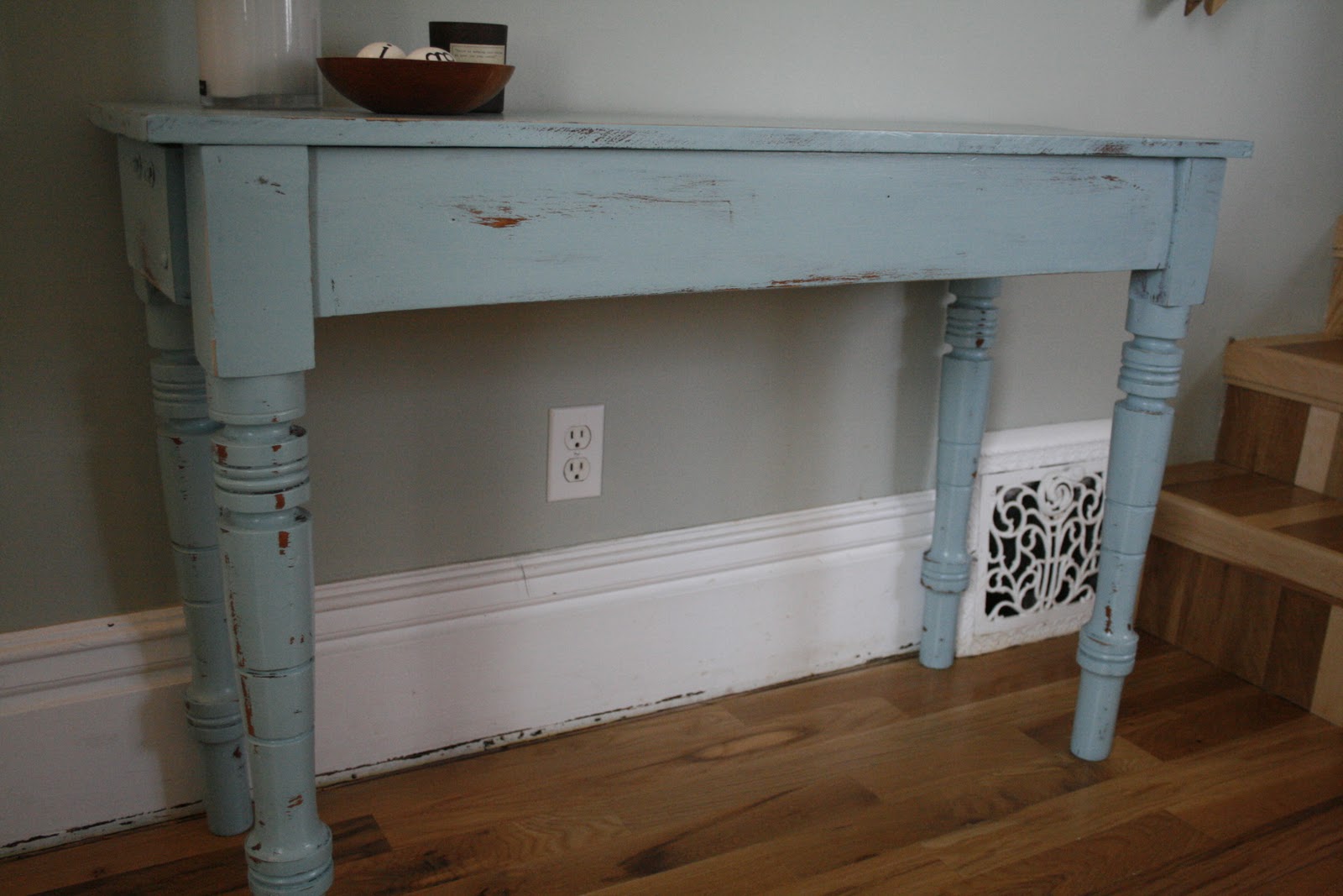Lather. Write. Repeat.: Before and After: Lee's Rustic Blue Console Table