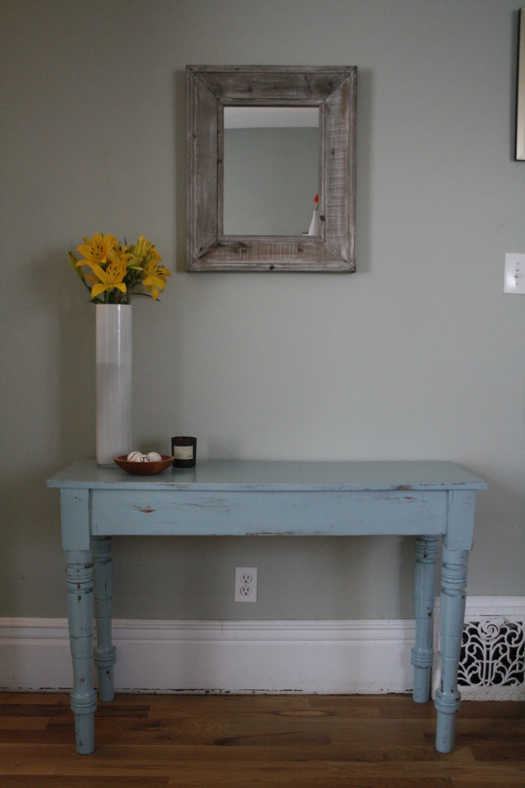 Lather. Write. Repeat.: Before and After: Lee's Rustic Blue Console Table