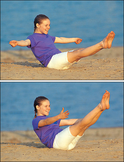 YOGA STRETCHES: THE BOAT POSE