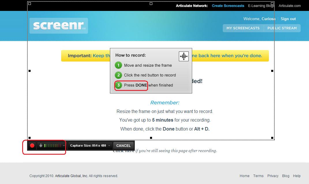 Screenr ~ Screencast directo a Twitter ~ Curioseando