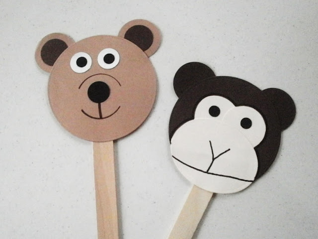 Inky Fingers, Paper Cuts, and a Glitter Mustache: Library Animals on Sticks