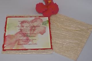 ECO-FRIENDLY PACKAGING and OTHER PRODUCTS: Sinamay Lace Wedding Invitation