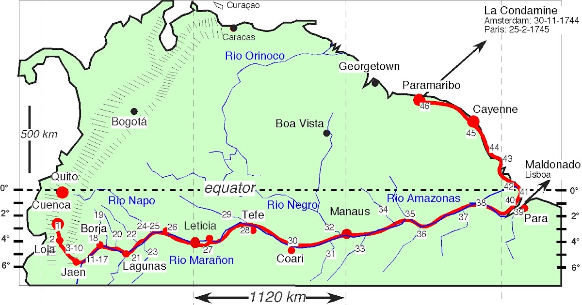 "La Condamine's voyage": Preparations 7 - Places mentioned by La Condamine