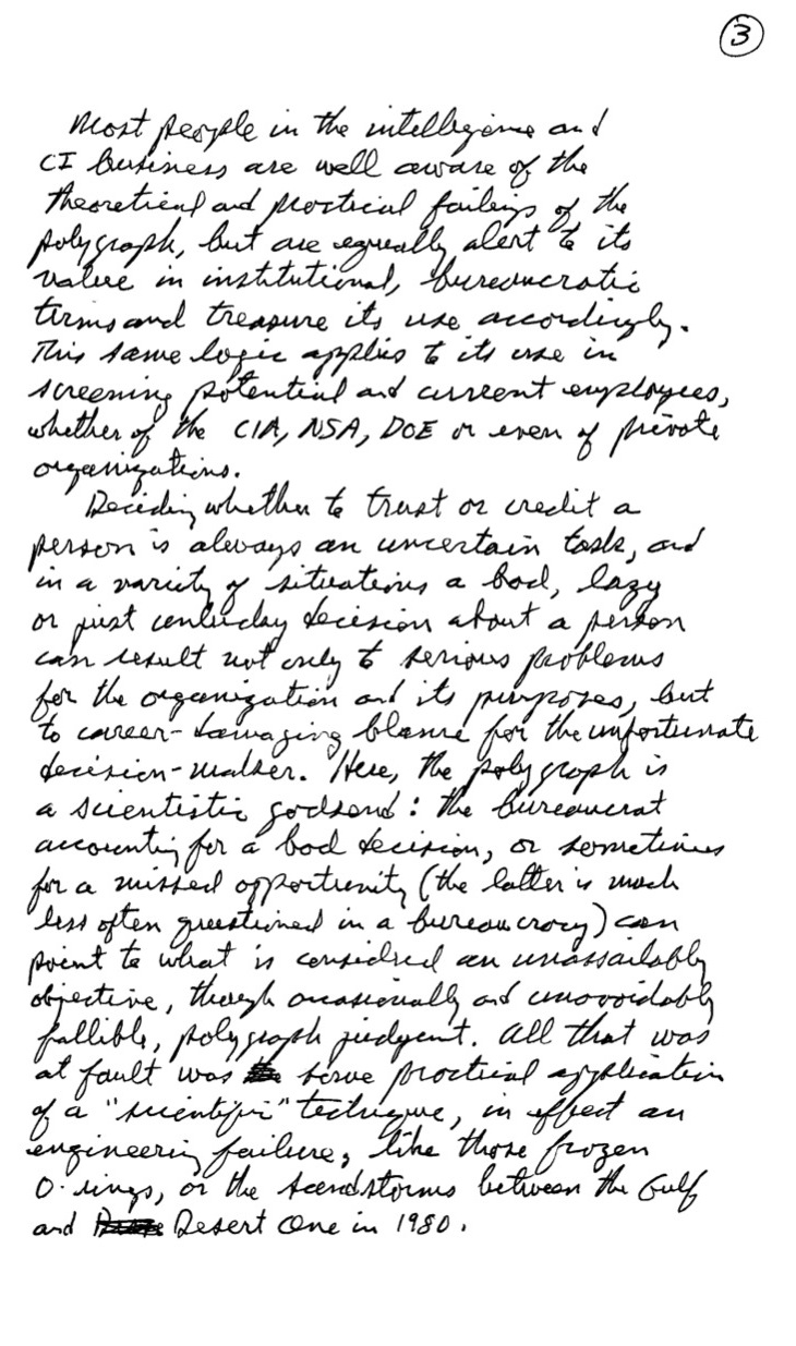 HAPPIER CIRCUMSTANCE: Letter of Note: Aldrich Ames on Polygraph Testing
