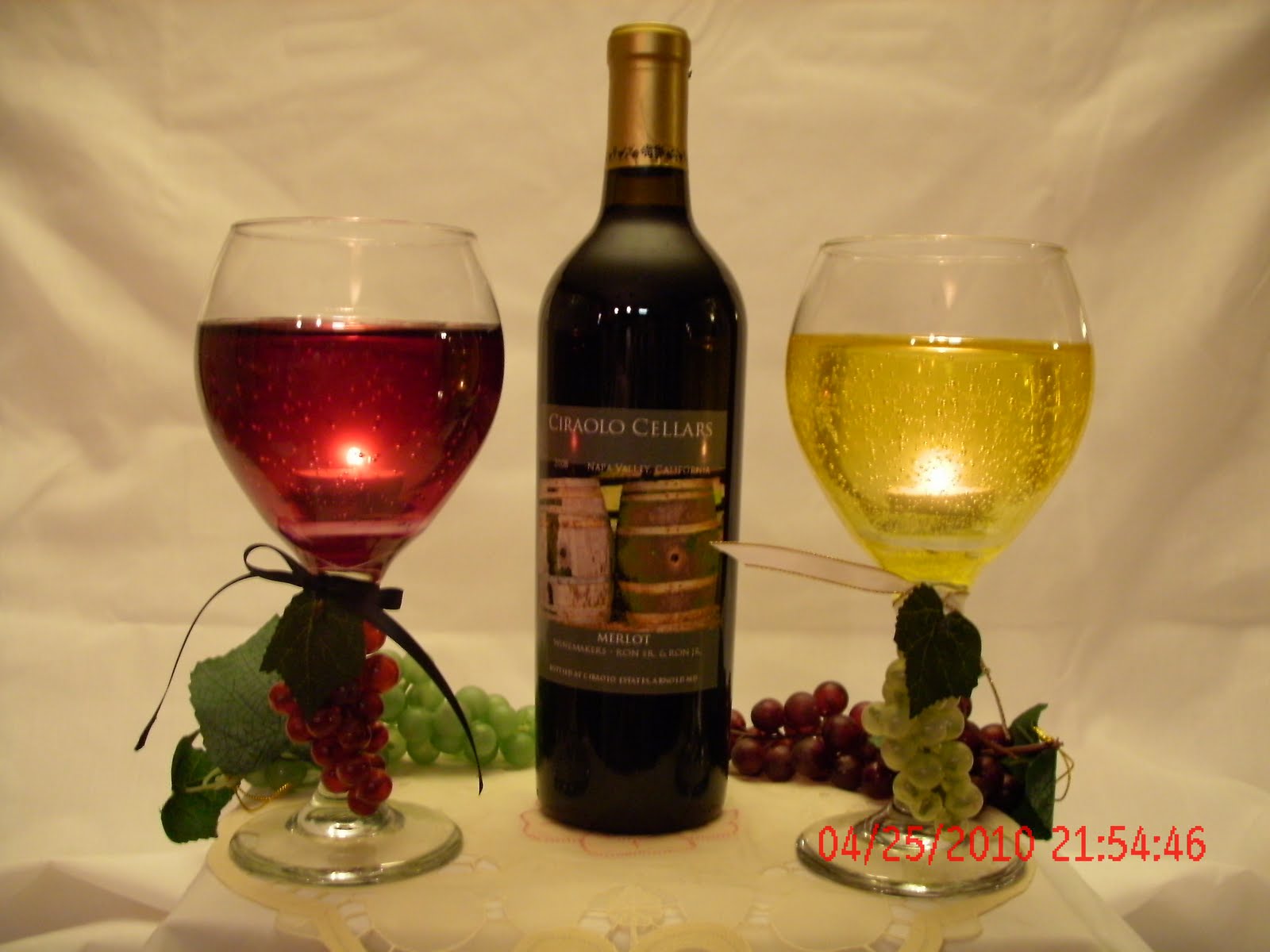 Creative Designs By Cindy Wine Glass Candles
