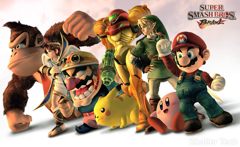 Mario bros: Super Smash Bros Brawl, melee y super smash bros 64