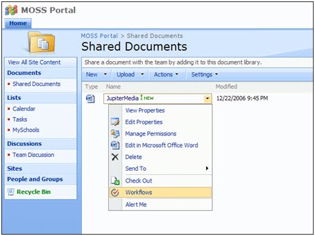 SharePoint blog: Simple workflow using WindowsWorkflowFoundation using visual studio 2005 for ...