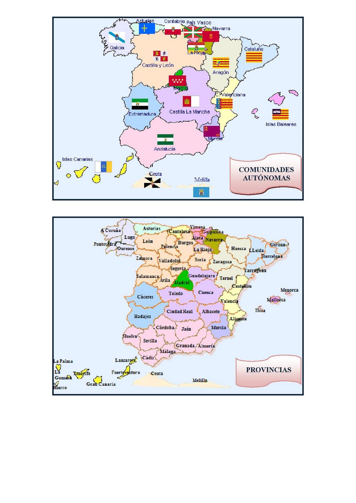 PZ C: provincias de españa