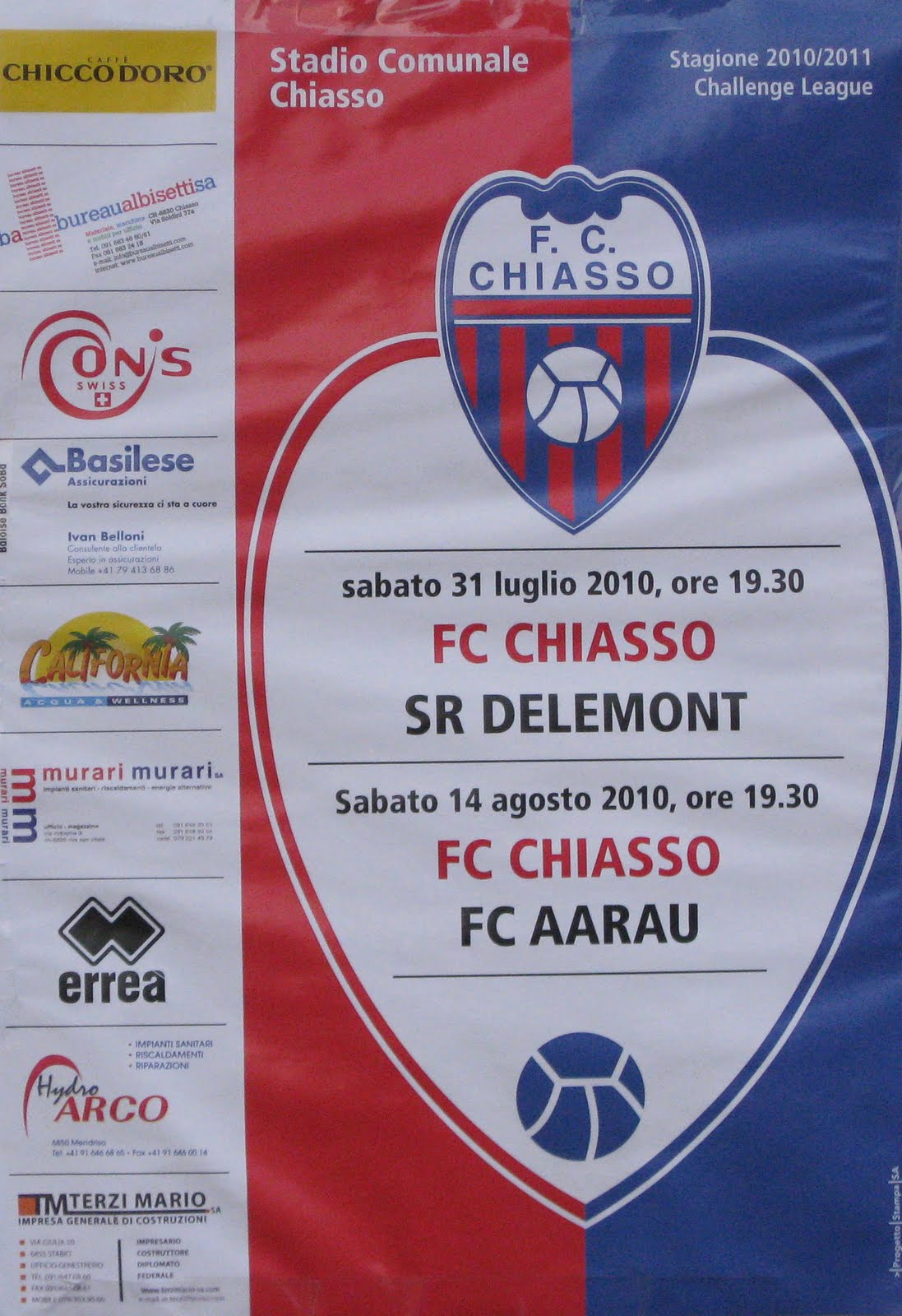CHalcio - Calcio Svizzero: Da Zero a Sei: FC Chiasso - SR Delemont