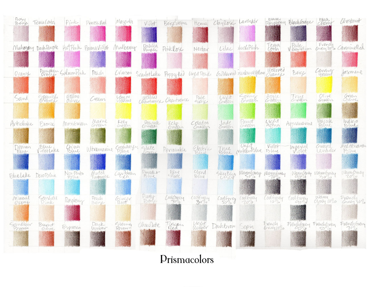 Drawing a Fine Line : Colored pencil swatches