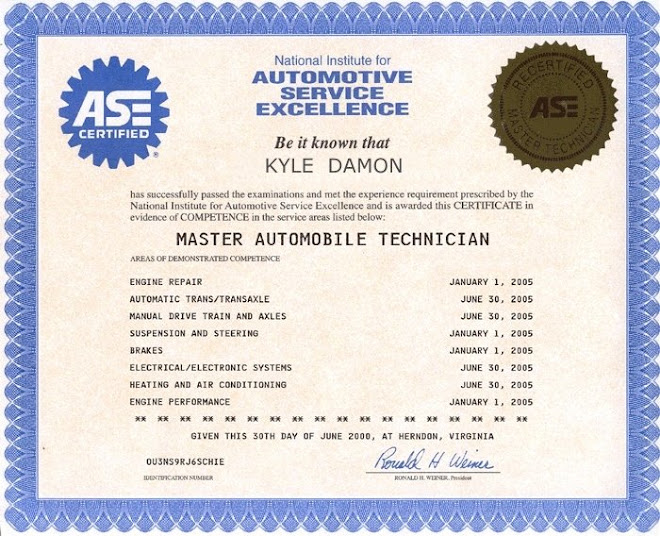 My ASE Certification Diploma
