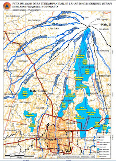 Kabar Sungai: Peta Wilayah Desa Terdampak Lahar Dingin di DIY 2011
