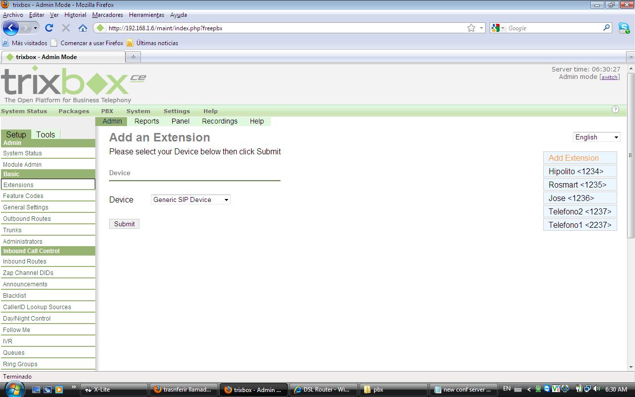 ITT-Technology: Central PBX con Trixbox...