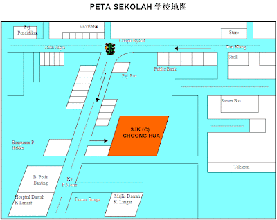 SJK(C) Choong Hua Banting 万津中华学校: PETA SEKOLAH 学校地图