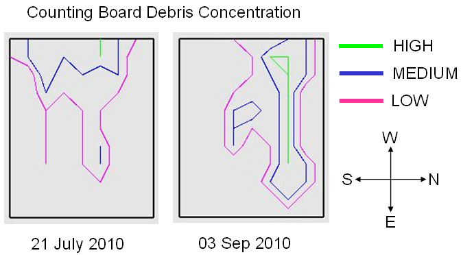 bee surprised: IPM counting board debris map