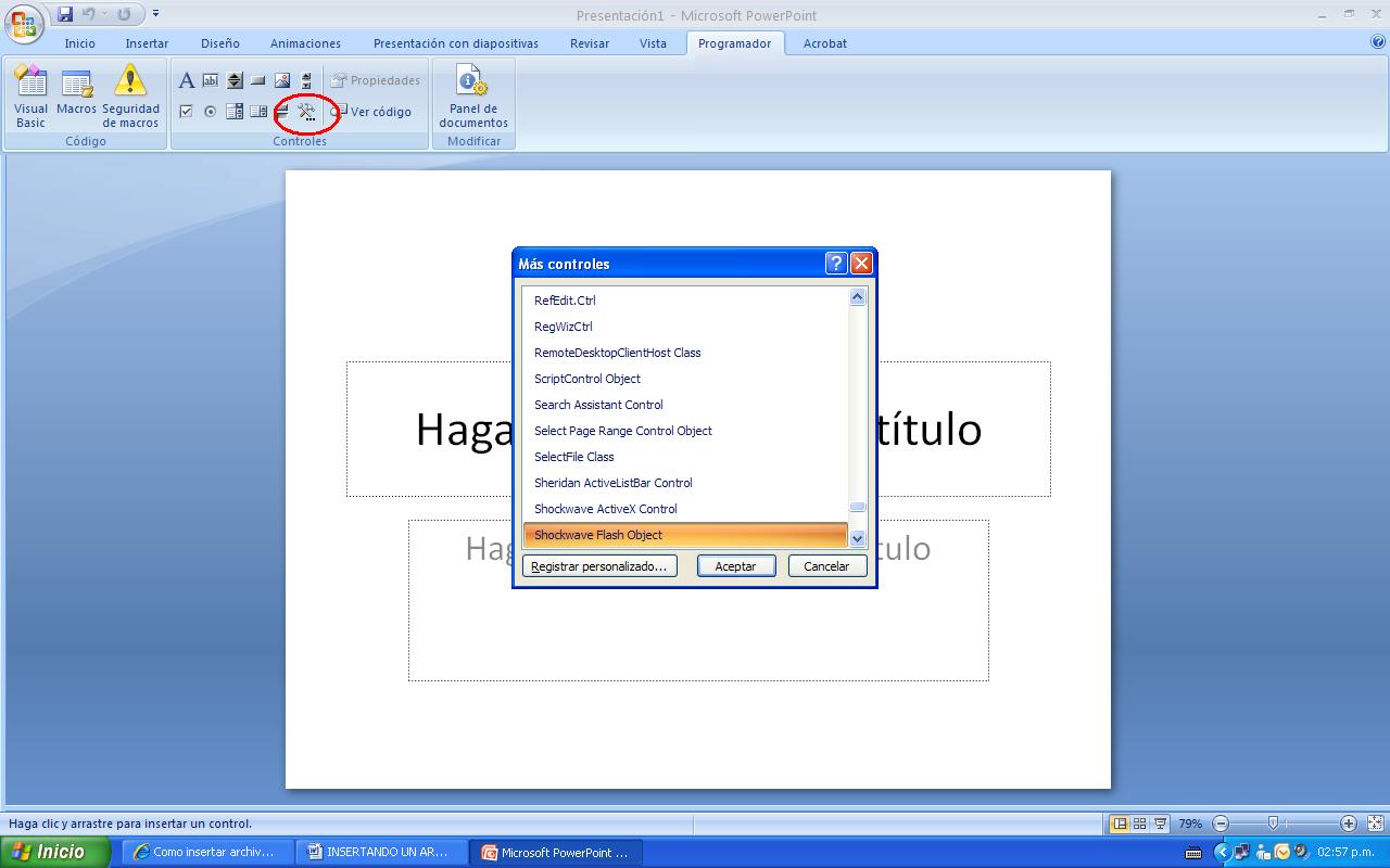 Oido al tambor: INSERTANDO UN ARCHIVO MACROMEDIA FLASH (*.SWF) EN ...