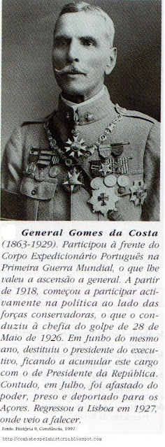 COMBATES PELA HISTÓRIA: General Gomes da Costa (1863 - 1929)