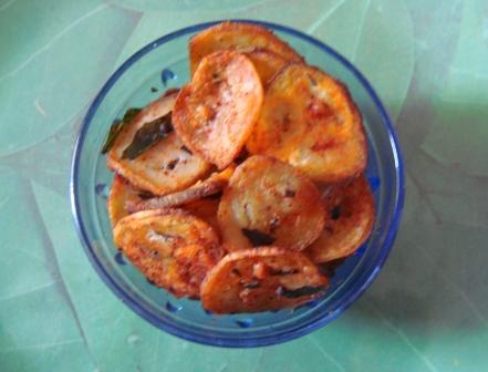 Asha's Kitchen and Tips: Balekai Fry/Valaikai Fry/Raw Plantain Fry