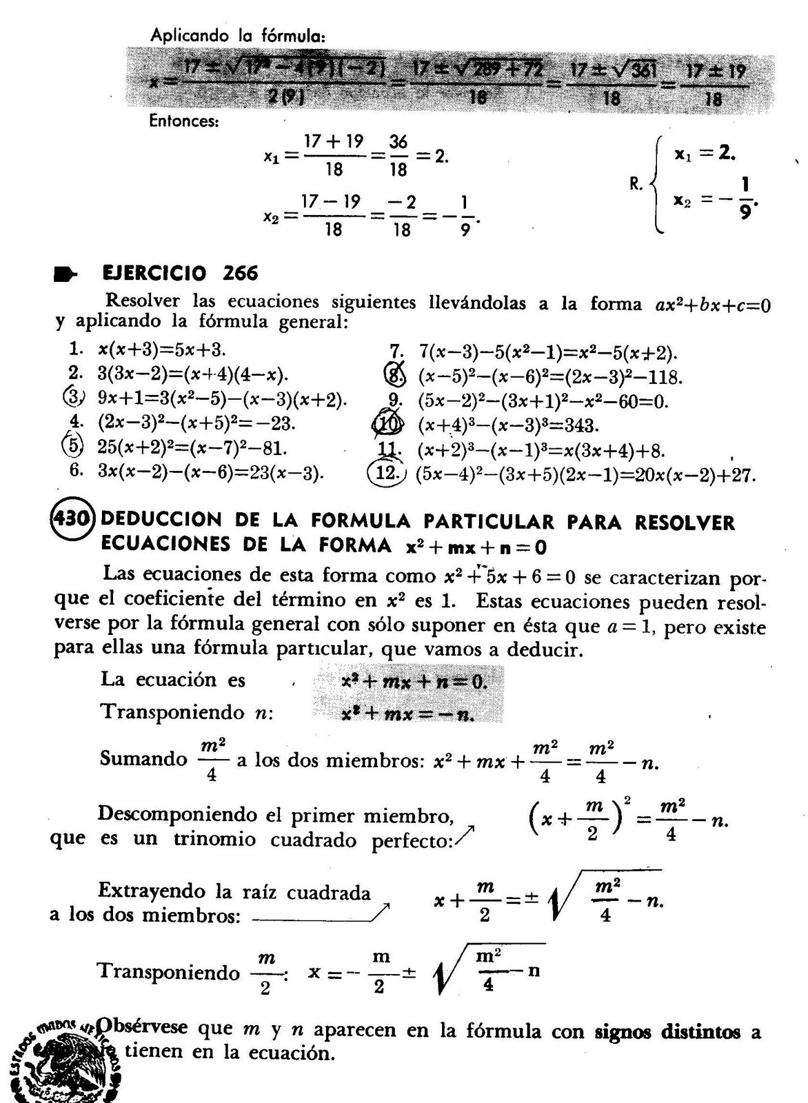 Ing. Enrique Villarreal: Algebra Formula General